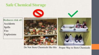 Safe laboratory Practices, Chemical Storage and laboratory safety ...