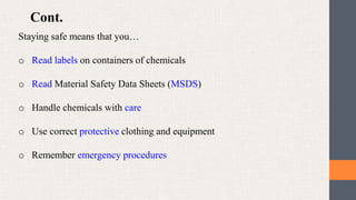 Safe laboratory Practices, Chemical Storage and laboratory safety ...
