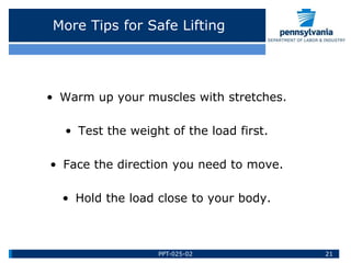 Safe Lifting Material Handling Presentation | PPT