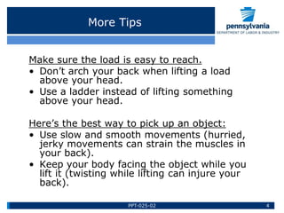 Safe Lifting Material Handling Presentation | PPT
