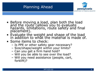 Safe Lifting Material Handling Presentation | PPT