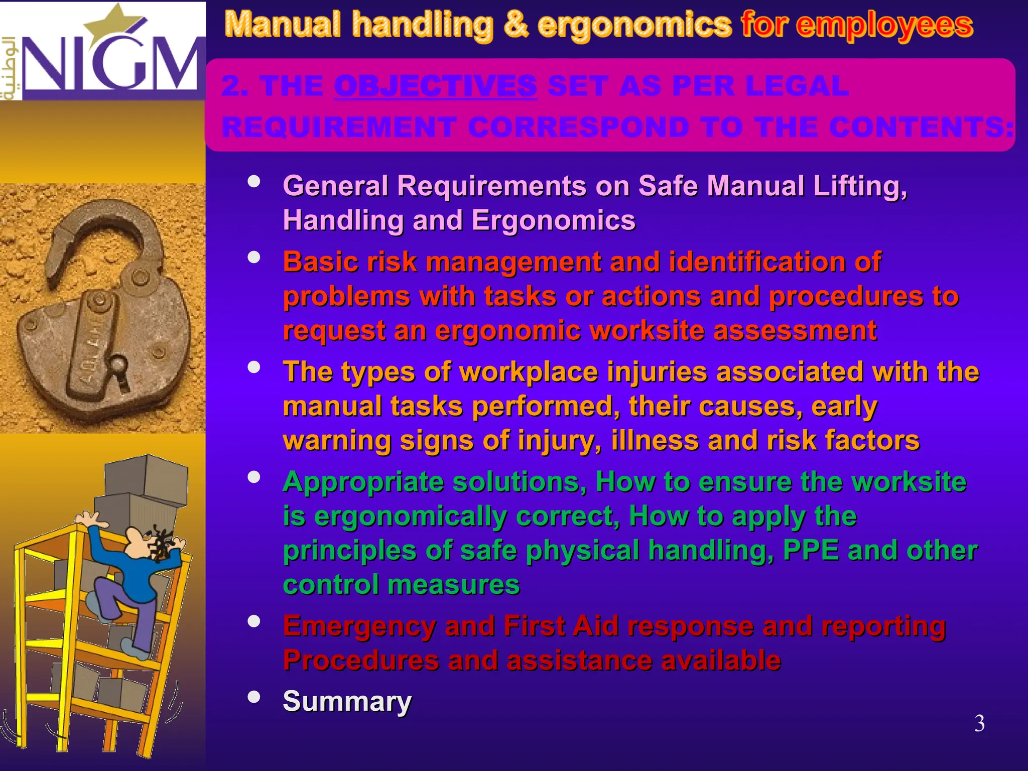 Safe Manual Handling & Ergonomics Training - NIGM.ppt