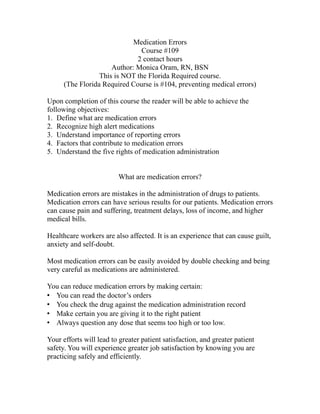 Safe medication admin | DOC