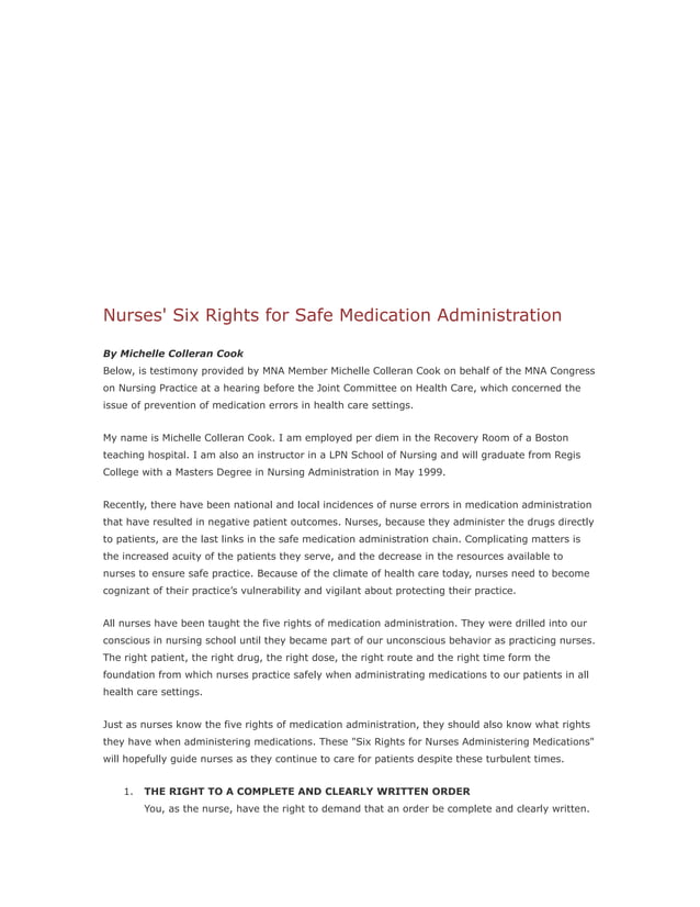 Safe medication admin | PDF