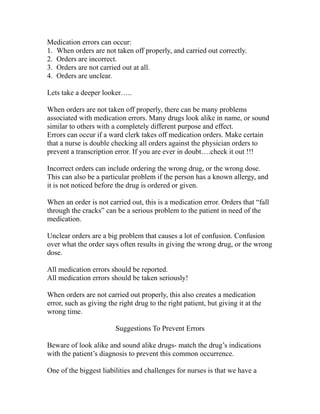 Safe medication admin | DOC