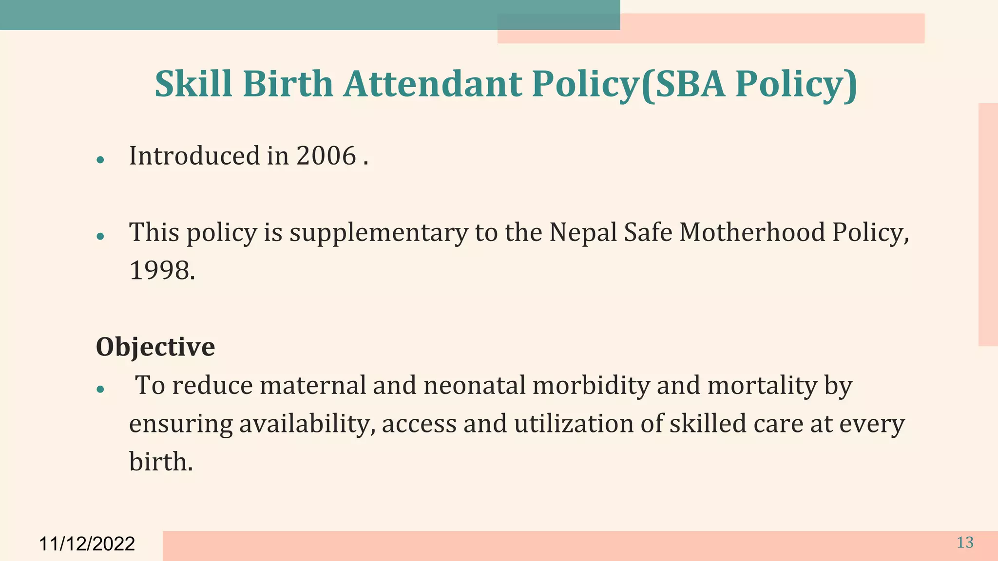 Safe Motherhood Program in Nepal: Challenges and Way Forward | PPTX