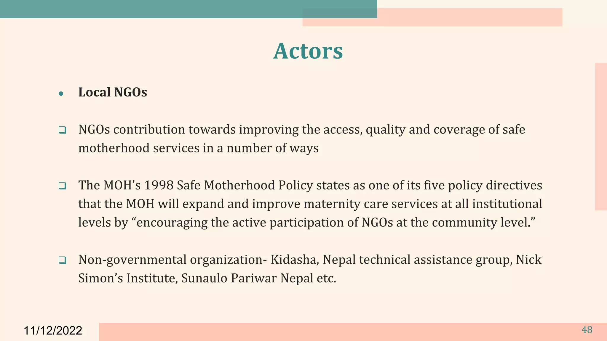 Safe Motherhood Program in Nepal: Challenges and Way Forward | PPTX