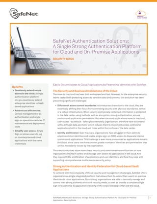 A Single Strong Authentication Platform for Cloud and On-Premise ...