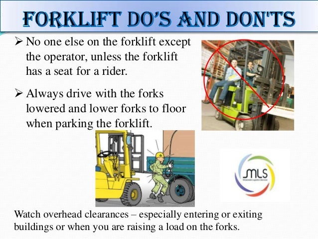 Safe operating of forklift