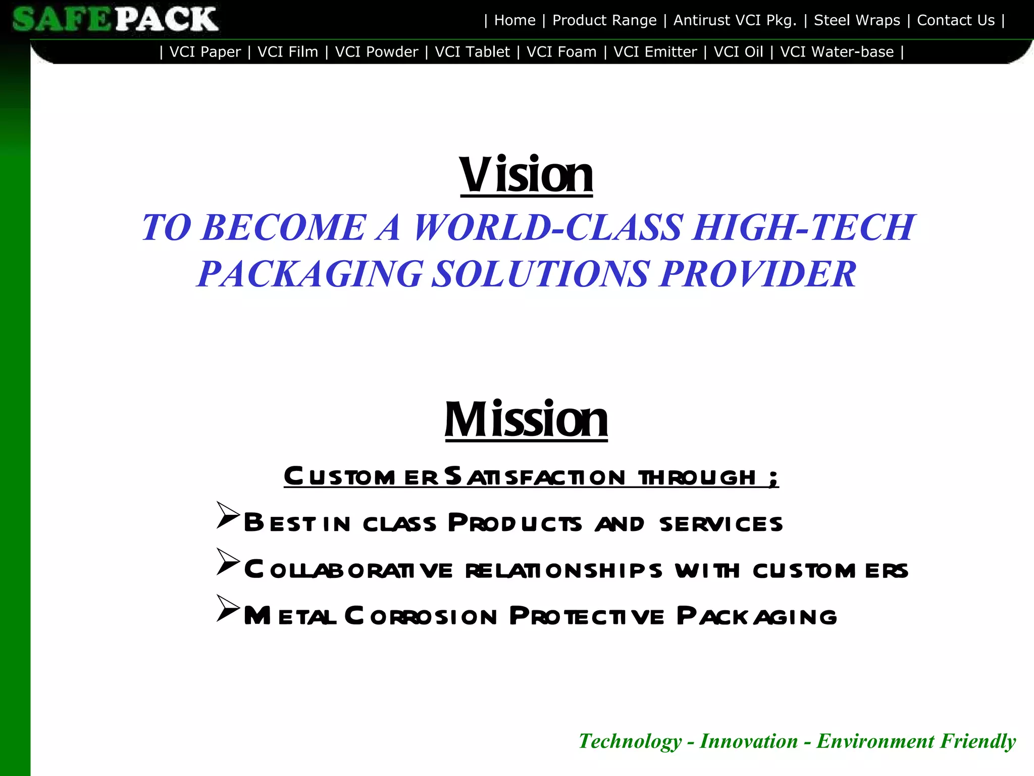 VCI SAFEPACK RANGE | PPS