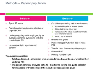 Safe pci for women | PPTX | Blood Disorders | Diseases and Conditions
