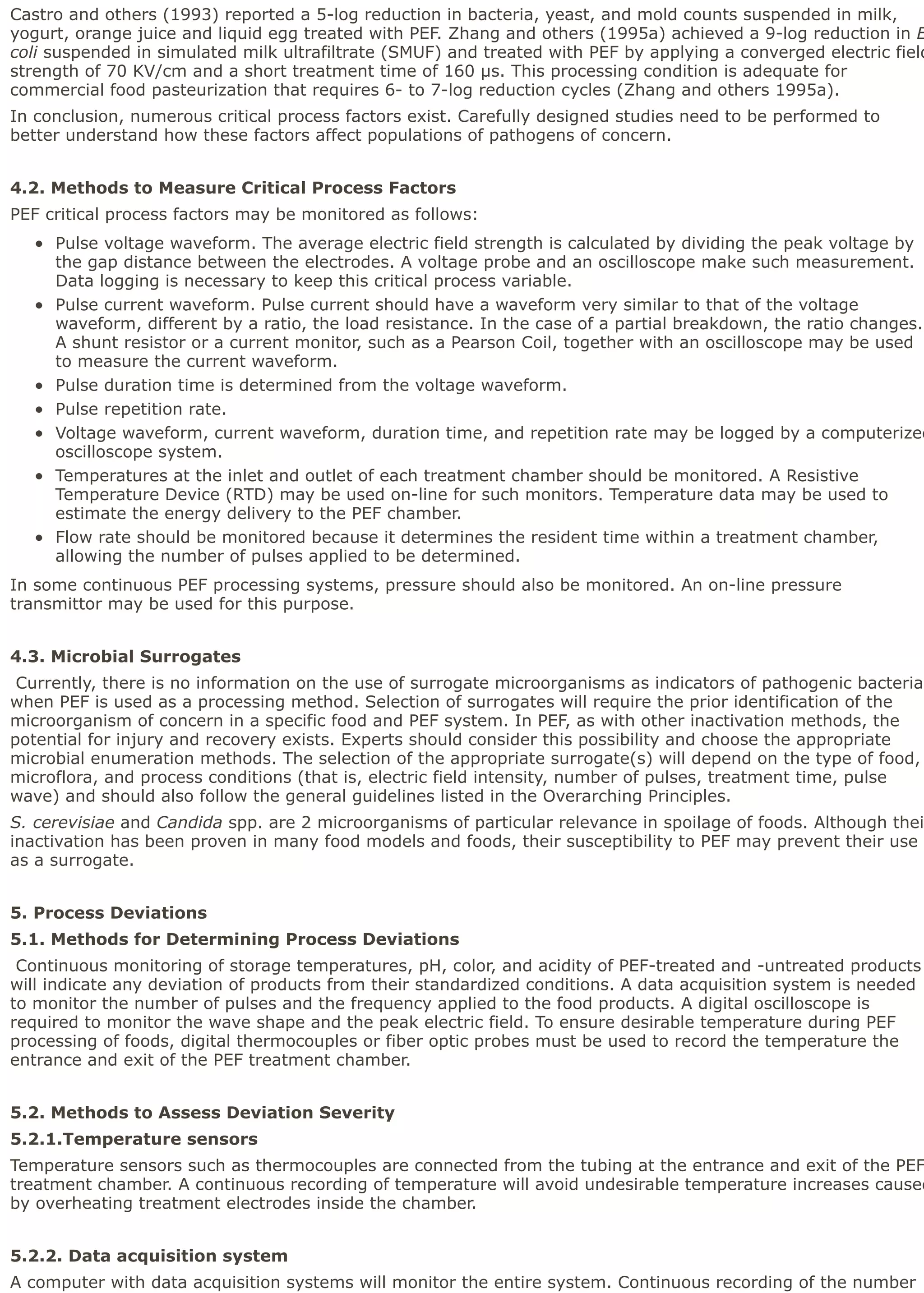 Kinetics of microbial inactivation for Pulsed Electric Field (PEF ...