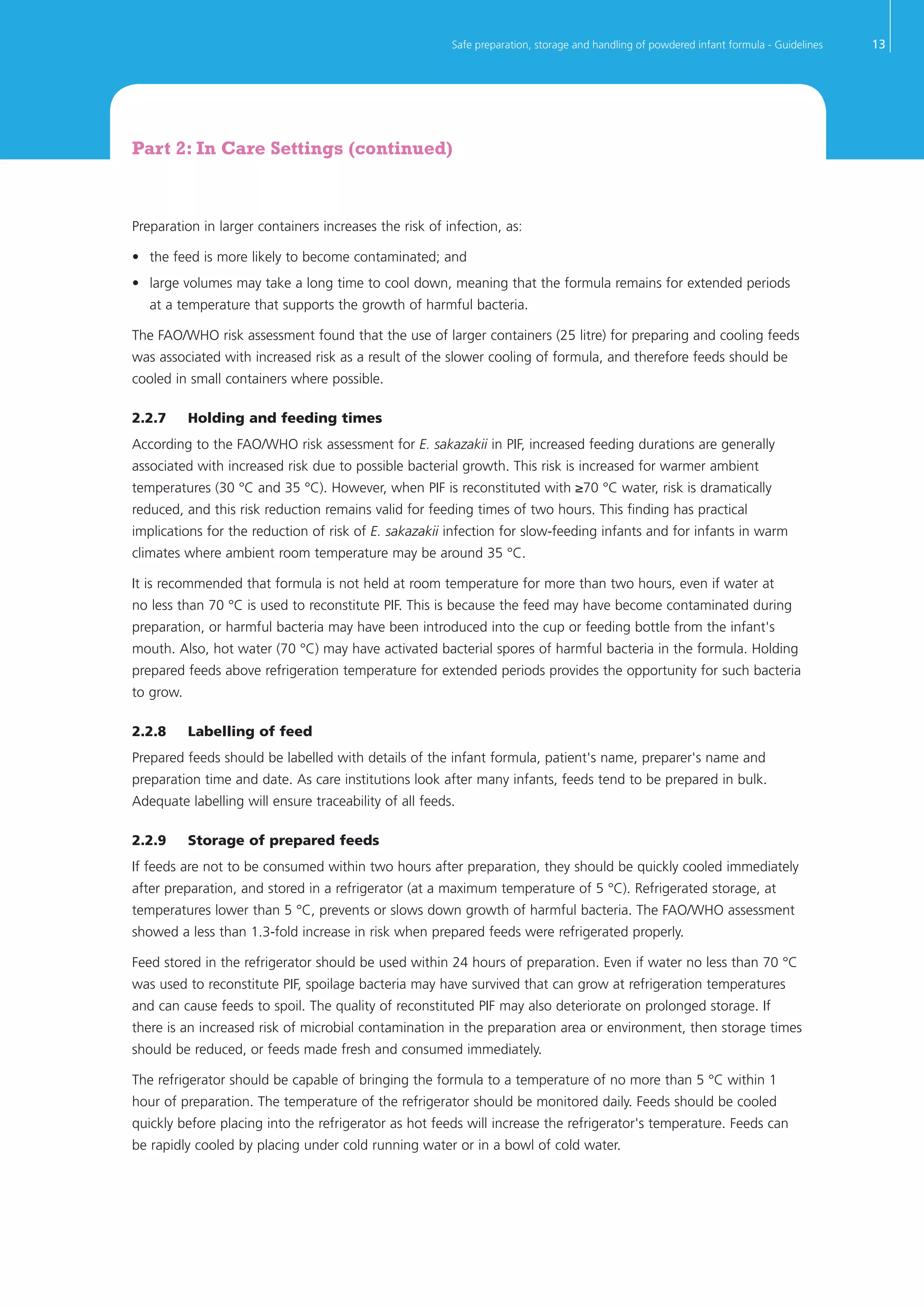 Safe Preparation, Storage And Handling Of Powdered Infant Formula ...