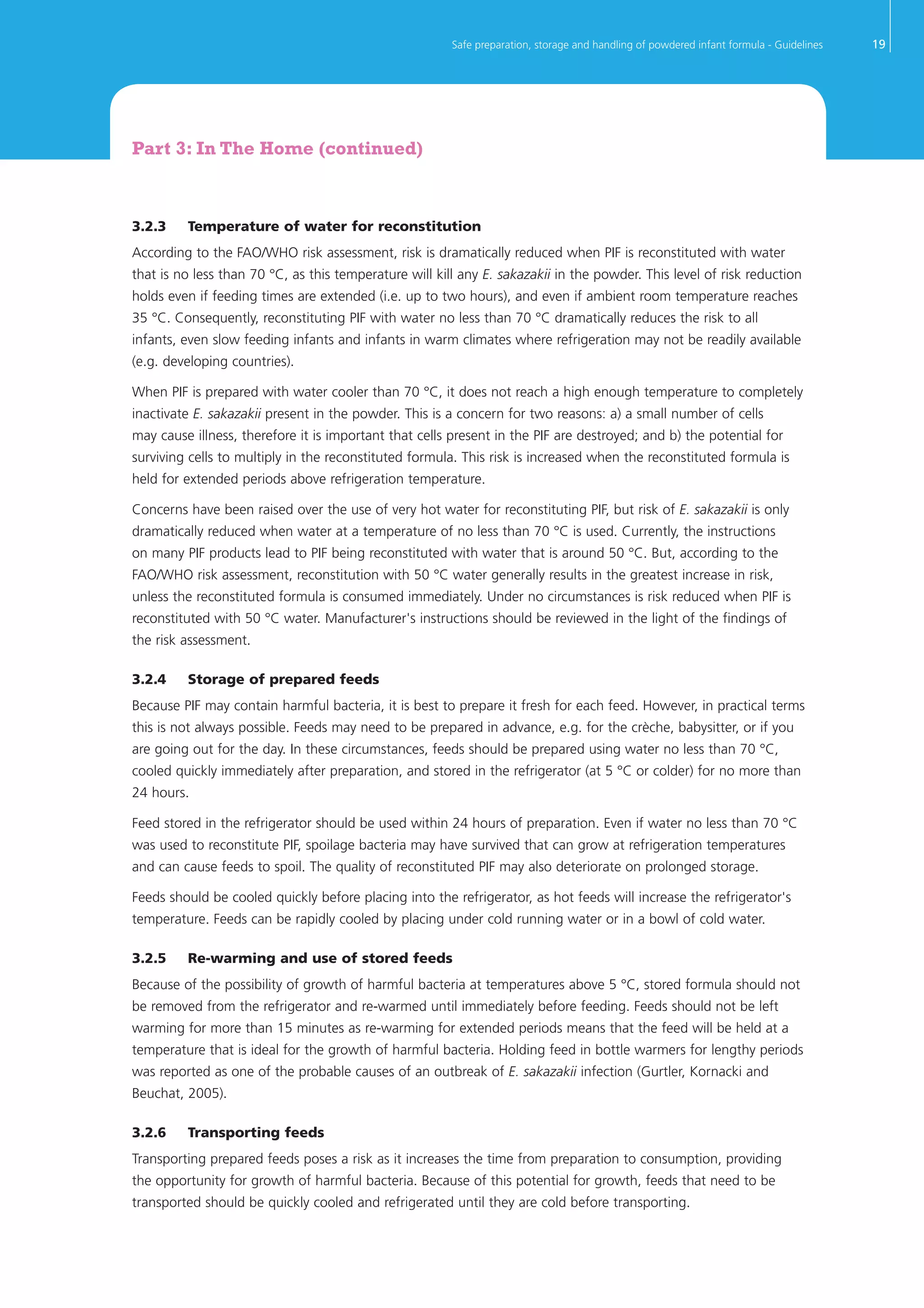 Safe Preparation, Storage And Handling Of Powdered Infant Formula ...