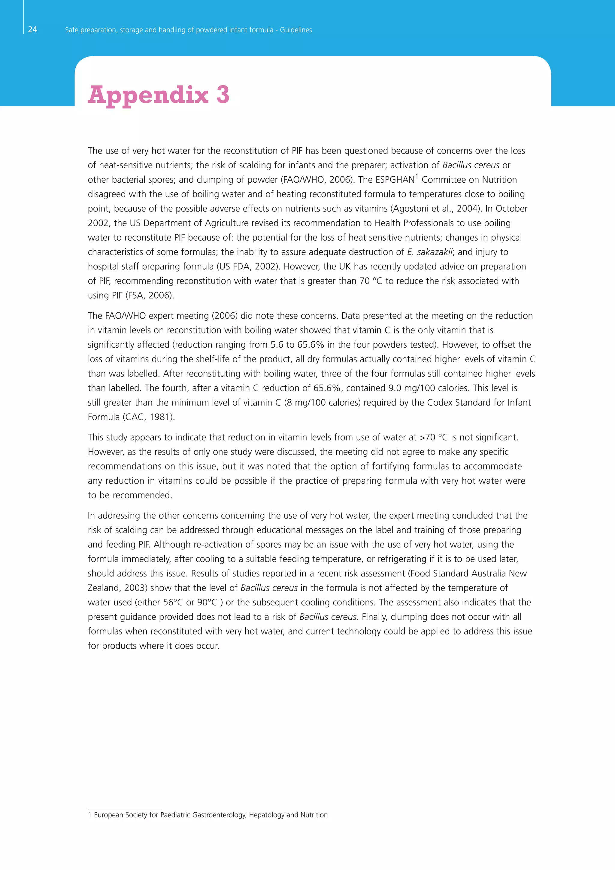 Safe Preparation, Storage And Handling Of Powdered Infant Formula ...