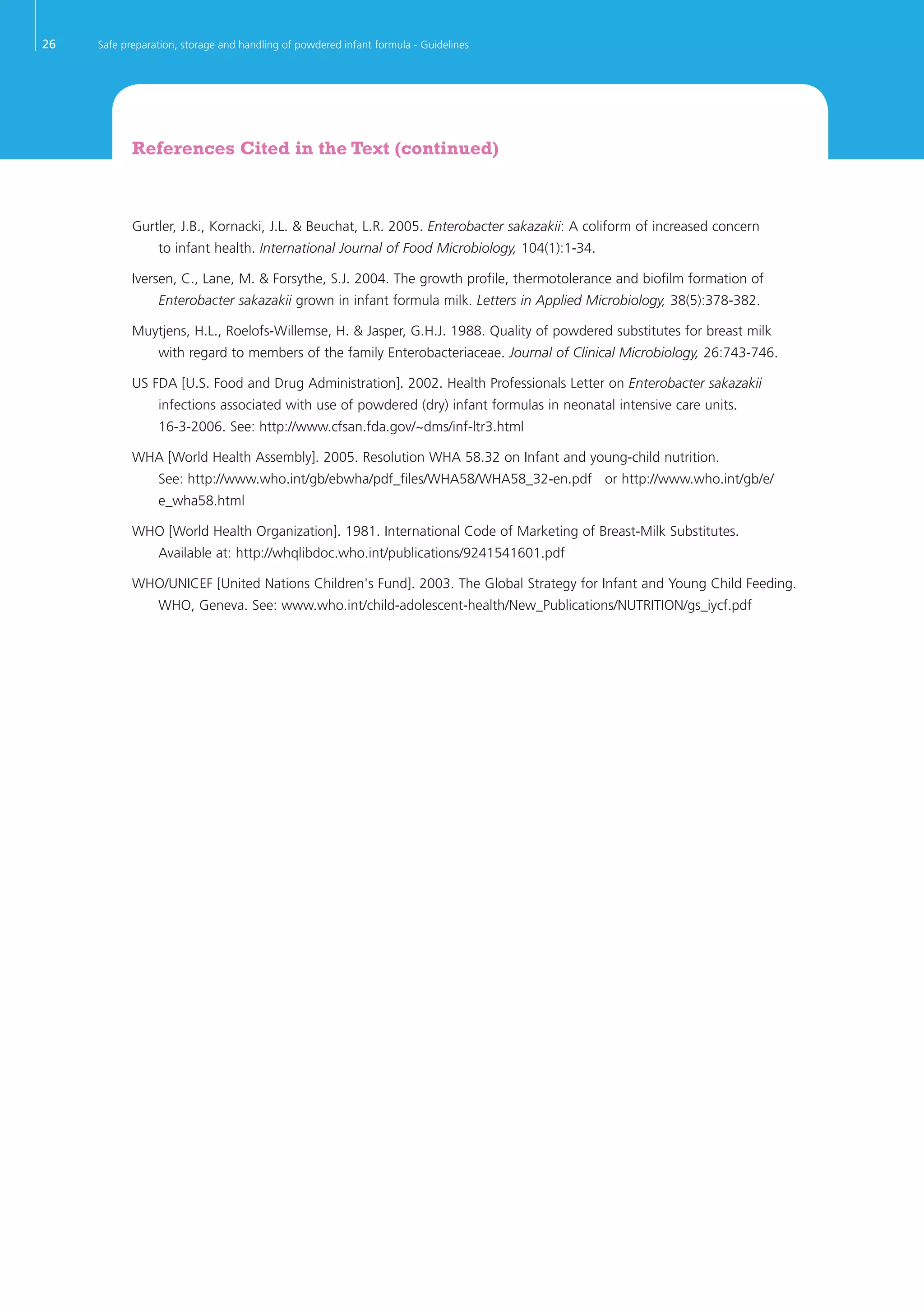 Safe Preparation, Storage And Handling Of Powdered Infant Formula ...