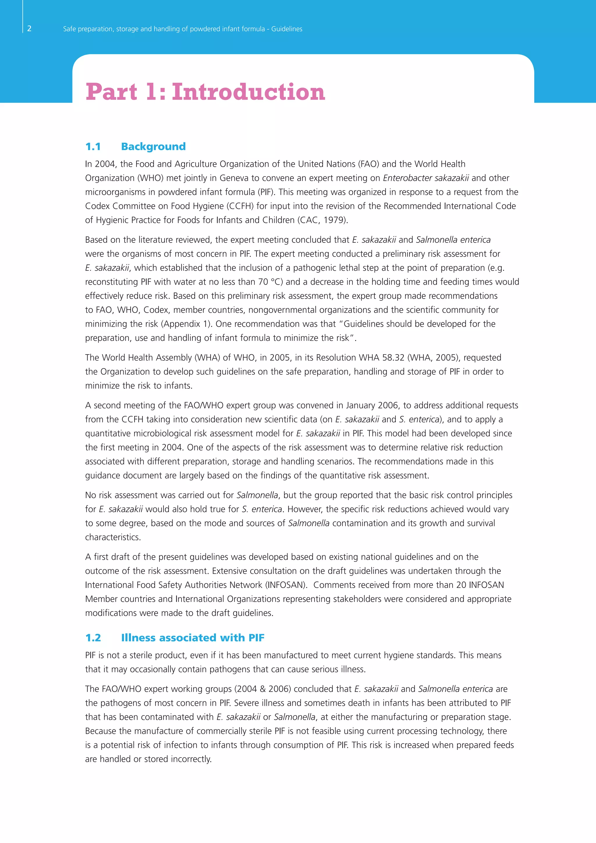 Safe Preparation, Storage And Handling Of Powdered Infant Formula ...