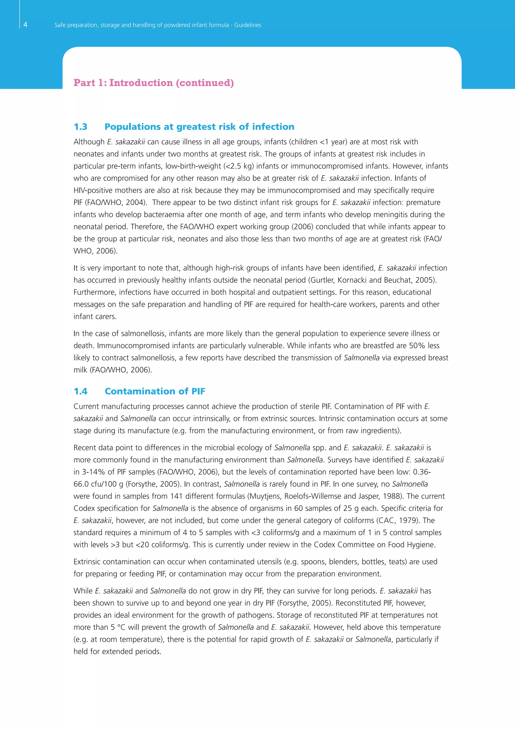 Safe Preparation, Storage And Handling Of Powdered Infant Formula ...