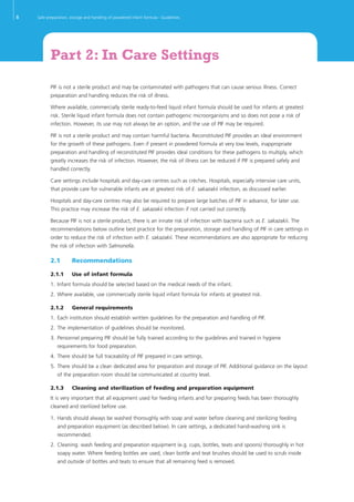Safe Preparation, Storage And Handling Of Powdered Infant Formula ...