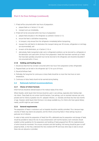 Safe Preparation, Storage And Handling Of Powdered Infant Formula ...