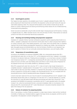 Safe Preparation, Storage And Handling Of Powdered Infant Formula ...