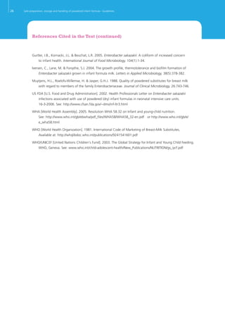 Safe Preparation, Storage And Handling Of Powdered Infant Formula ...