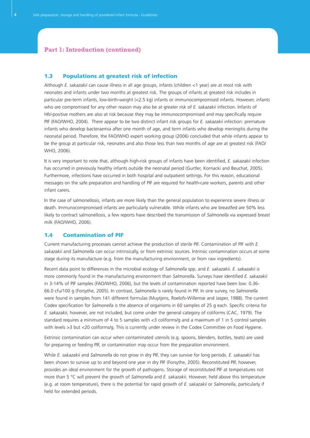 Safe Preparation, Storage And Handling Of Powdered Infant Formula ...