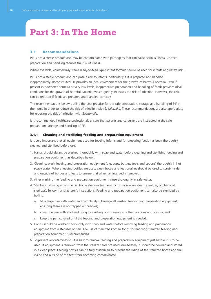 Safe Preparation, Storage And Handling Of Powdered Infant Formula G…