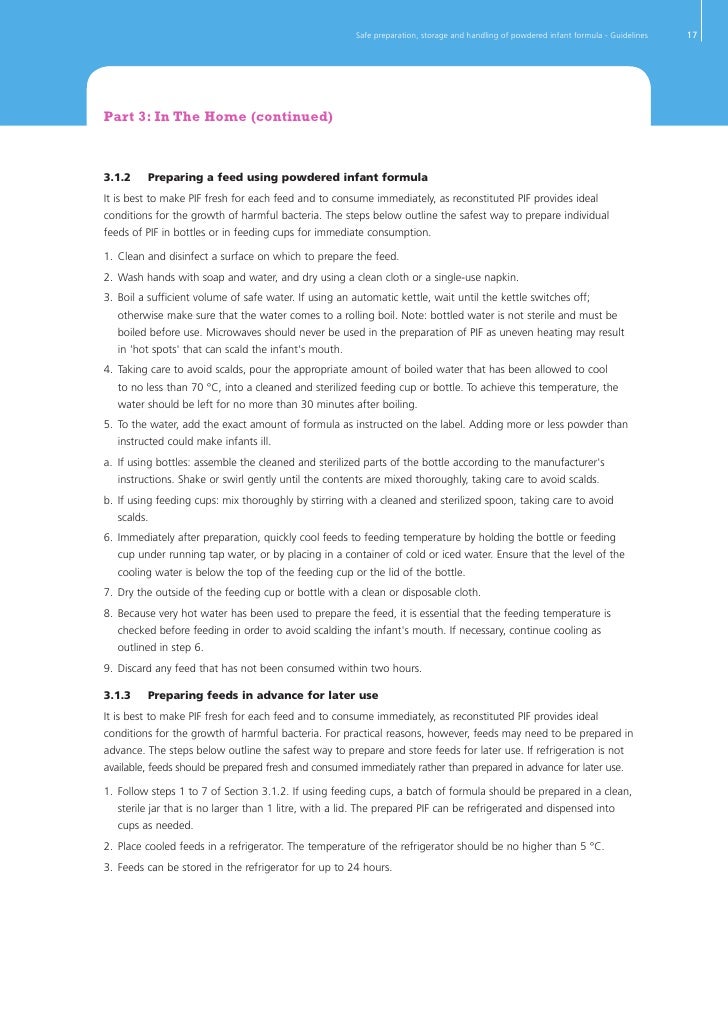 Safe Preparation, Storage And Handling Of Powdered Infant Formula G…
