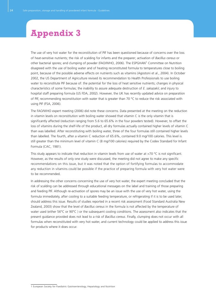 Safe Preparation, Storage And Handling Of Powdered Infant Formula G…