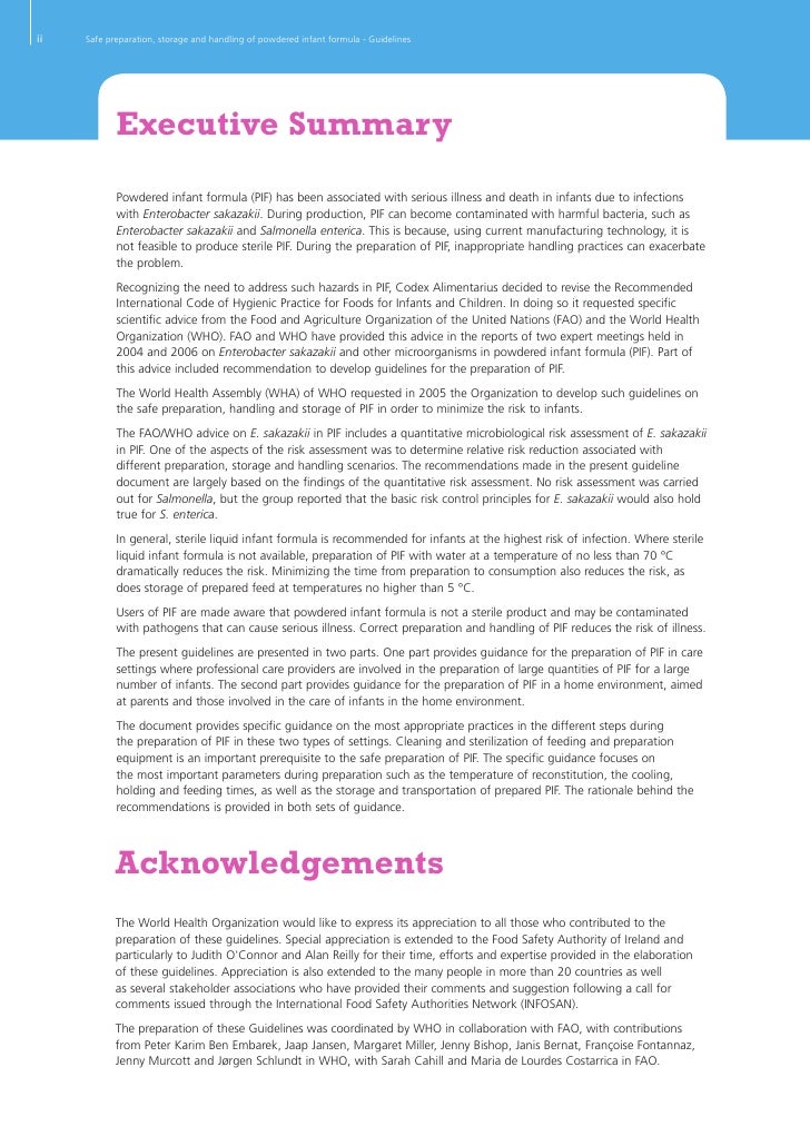 Safe Preparation, Storage And Handling Of Powdered Infant Formula G…