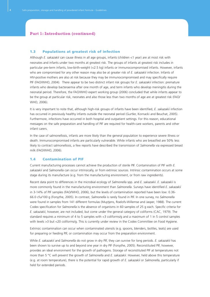 Safe Preparation, Storage And Handling Of Powdered Infant Formula G…