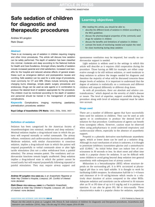 Safe sedation children diagnostic therapeutic procedures 2016 (1) | PDF