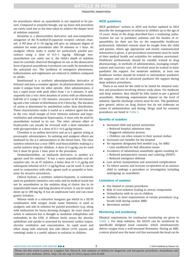 Safe sedation children diagnostic therapeutic procedures 2016 (1) | PDF