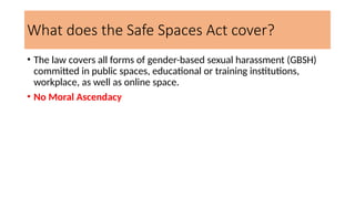 Safe Spaces Act Presentation or the bawal bastos law | PPTX