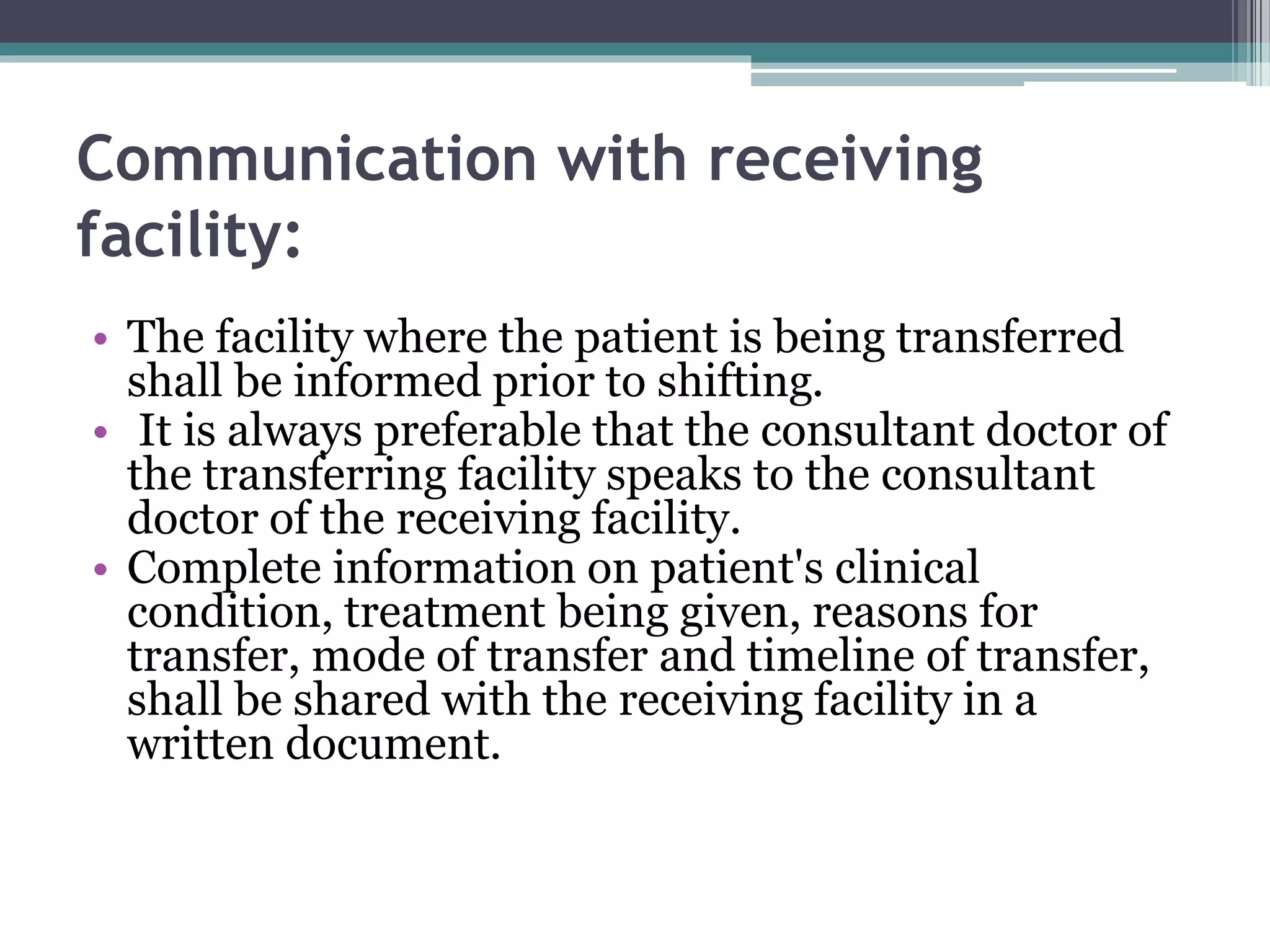 Safe transfer of unstable patient from hospital NABH ppt.pptx