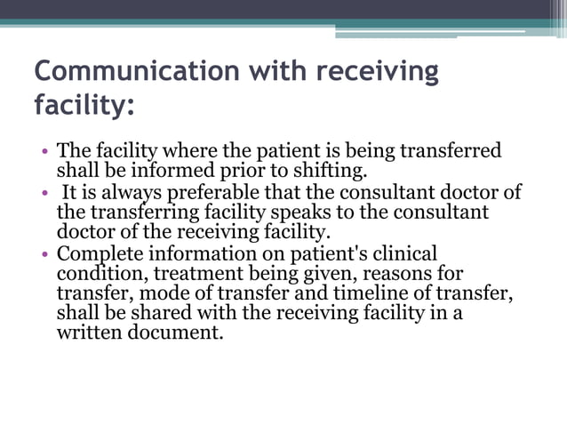 Safe transfer of unstable patient from hospital NABH ppt.pptx