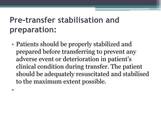 Safe transfer of unstable patient from hospital NABH ppt.pptx