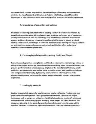 The Importance of Prioritizing Safety in the Kitchen | DOCX