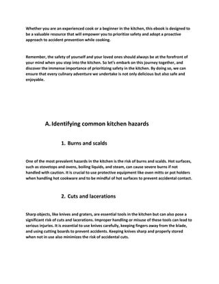 The Importance of Prioritizing Safety in the Kitchen | DOCX