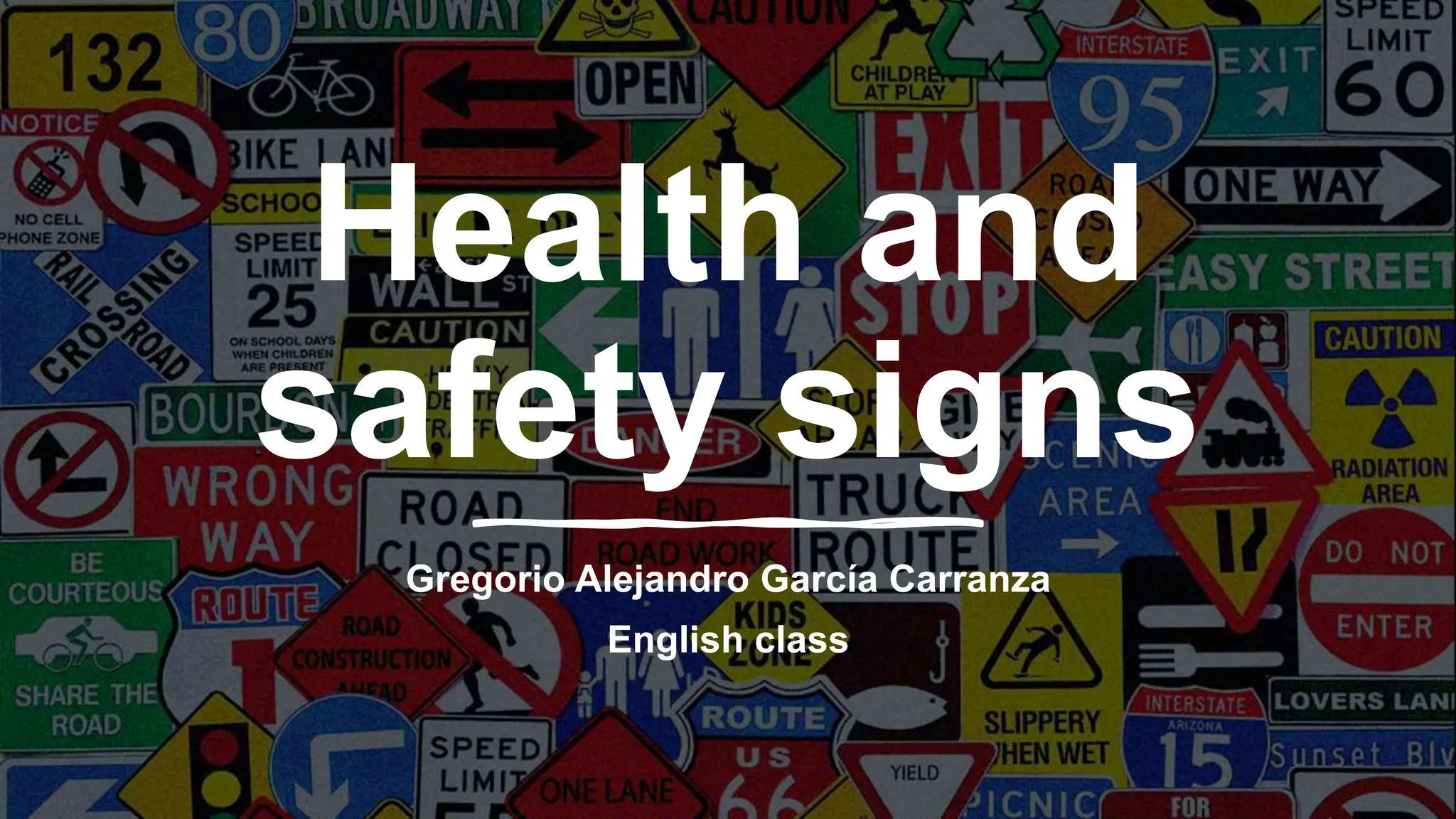health and safety sings and security engish class | PPTX