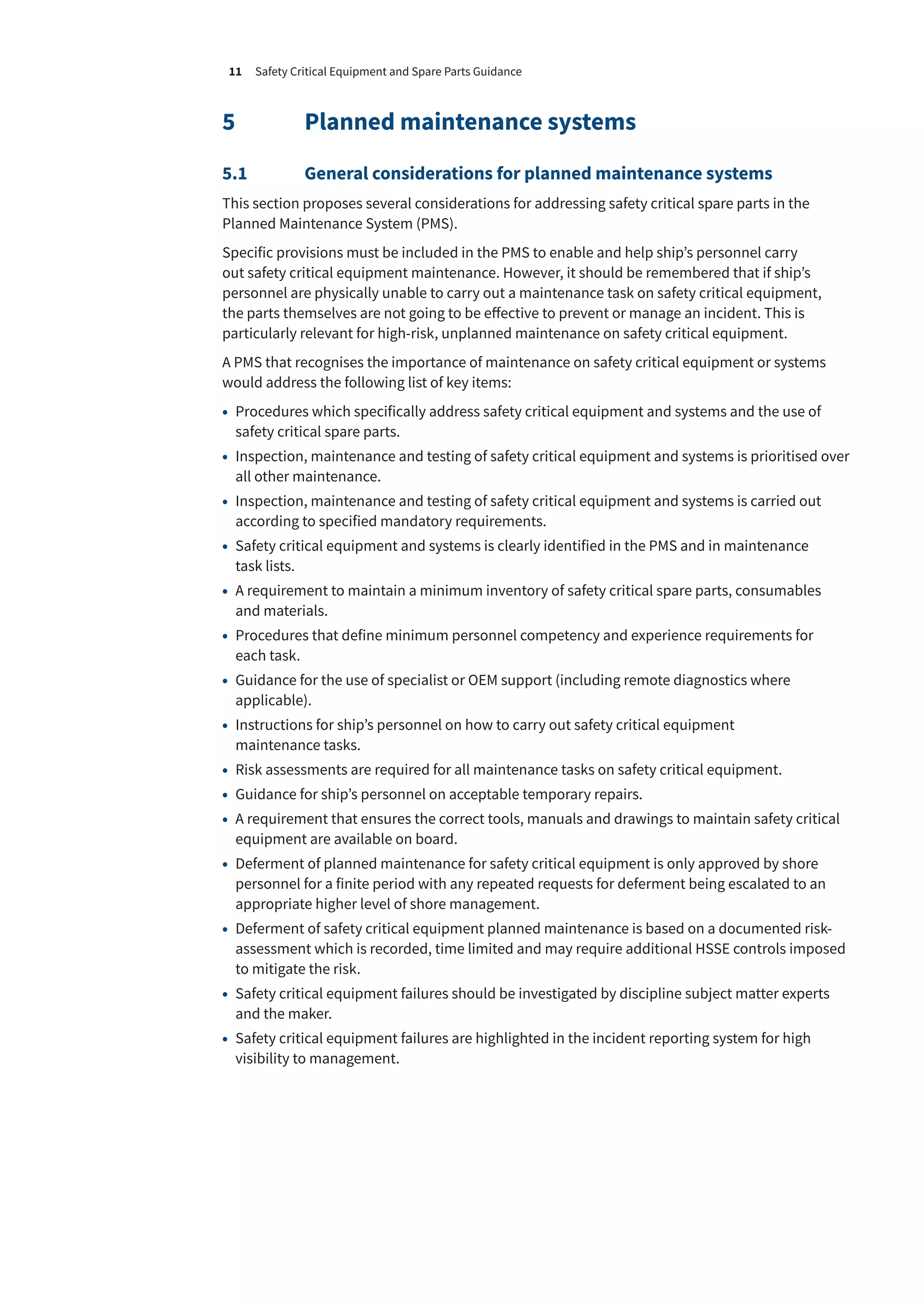 Safety critical-equipment-and-spare-parts-guidance | PDF