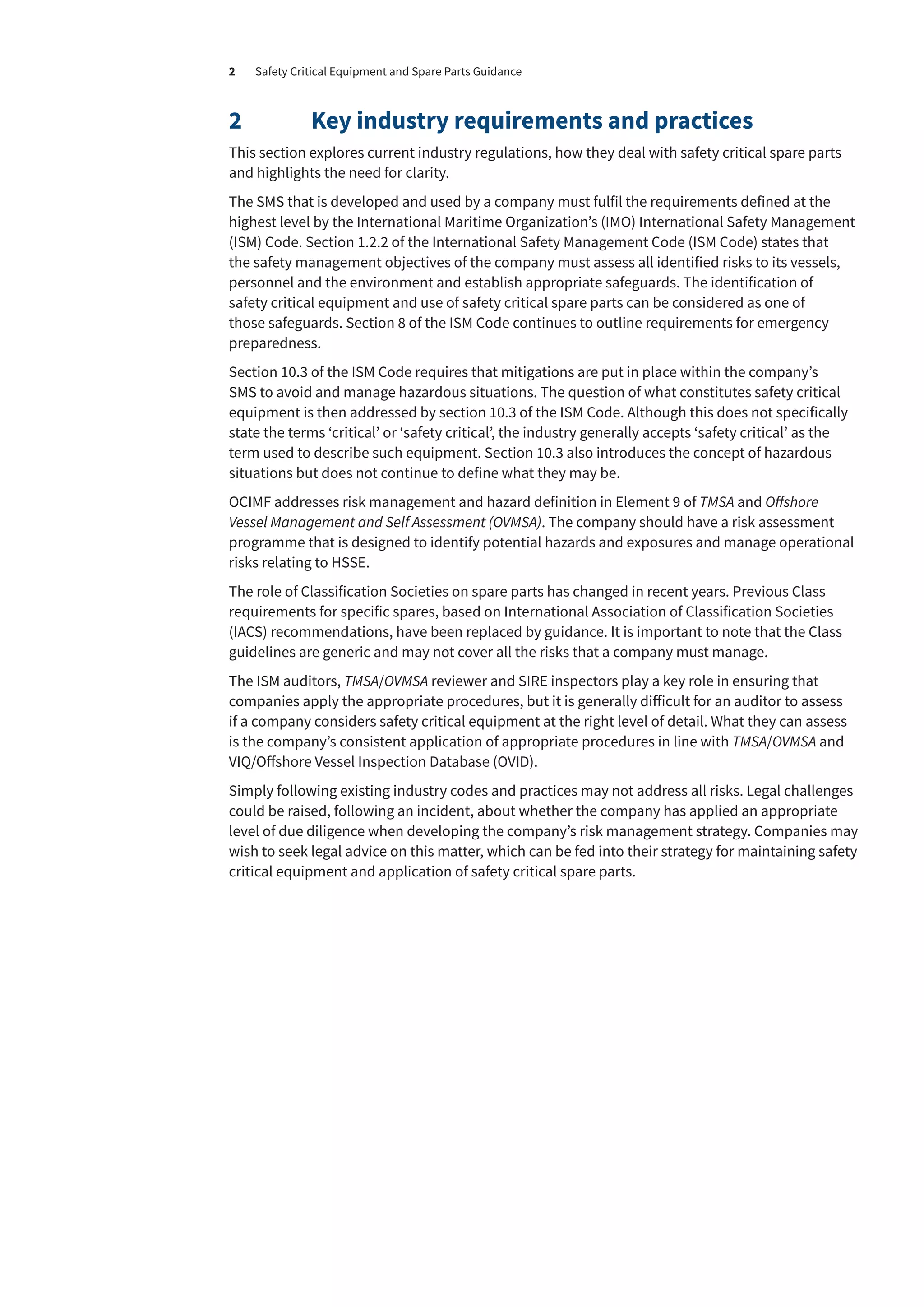 Safety critical-equipment-and-spare-parts-guidance | PDF