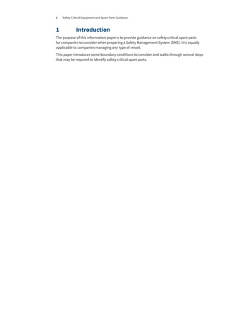 Safety critical-equipment-and-spare-parts-guidance | PDF