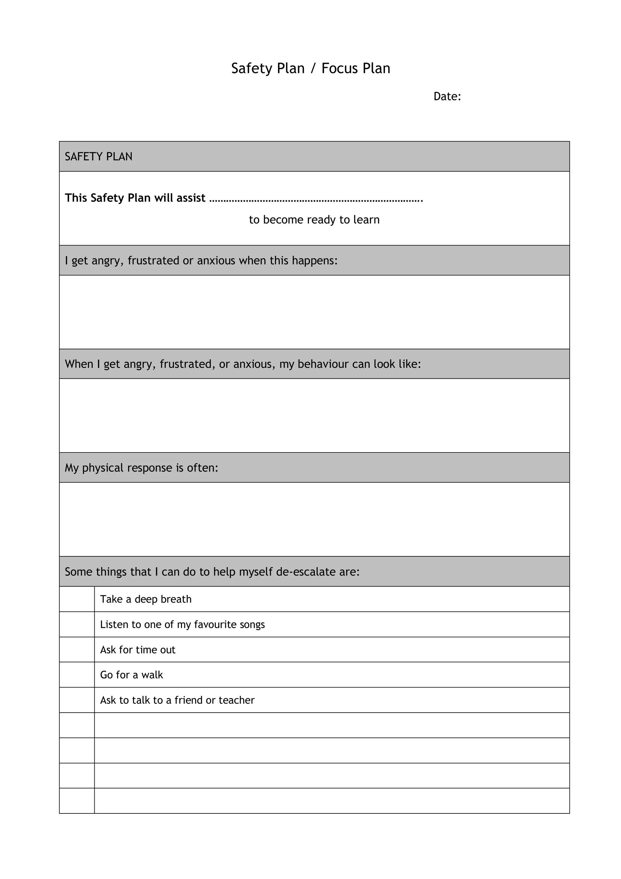 Safety focus plan | PDF