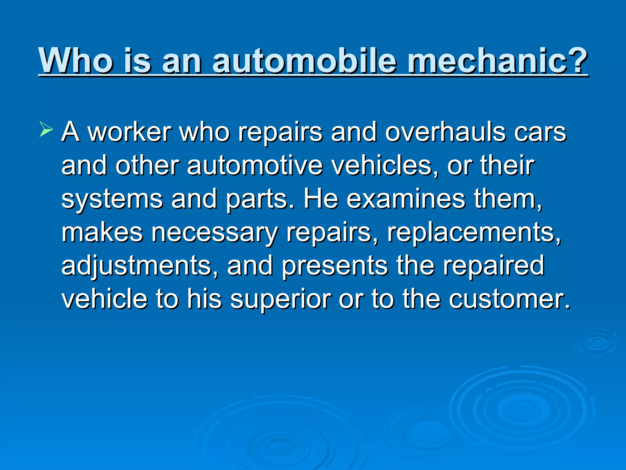Safety In Automobile Garages | PPT