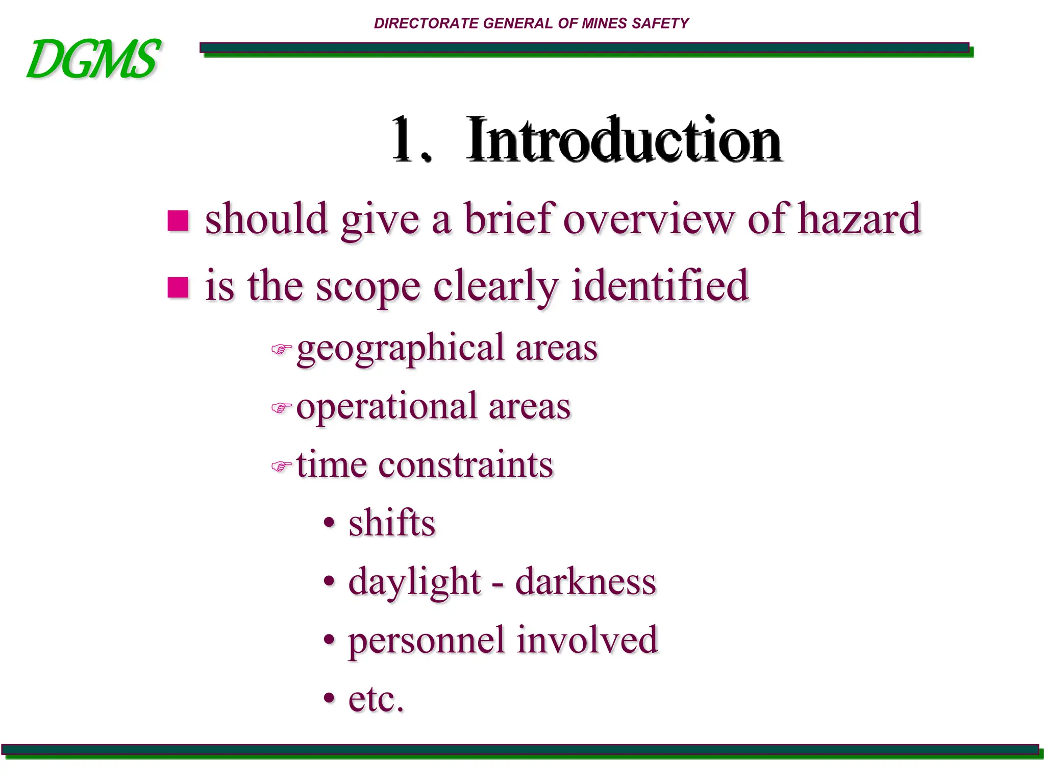 Safety Management Plan for Mine working.ppt