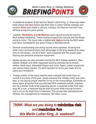 Safety mlk briefing points | PDF