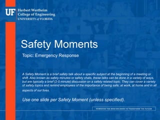 Safety-Moments-Emergencies.pptx | First Aid | Injuries