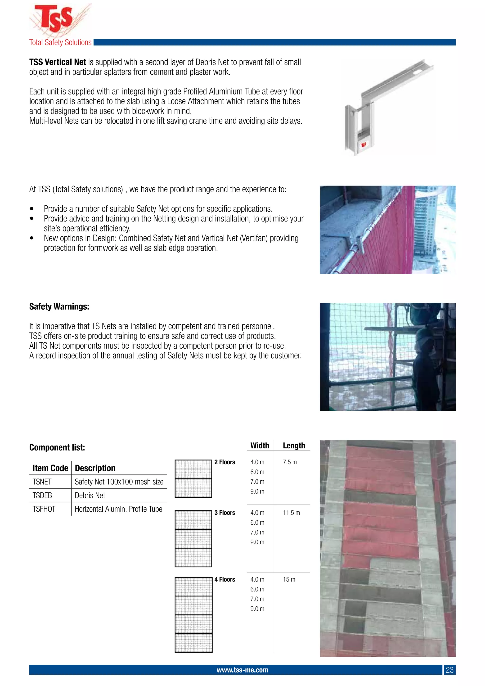 TSS Safety Net Fans - Fall Protection Systems | PDF